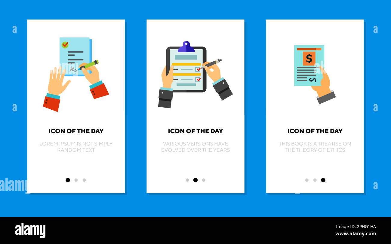 Signing contract flat icon set Stock Vector Image & Art - Alamy