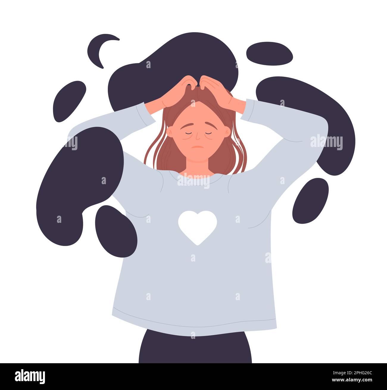 Sleep disorder problem. Night mental problem, insomnia illness vector ...