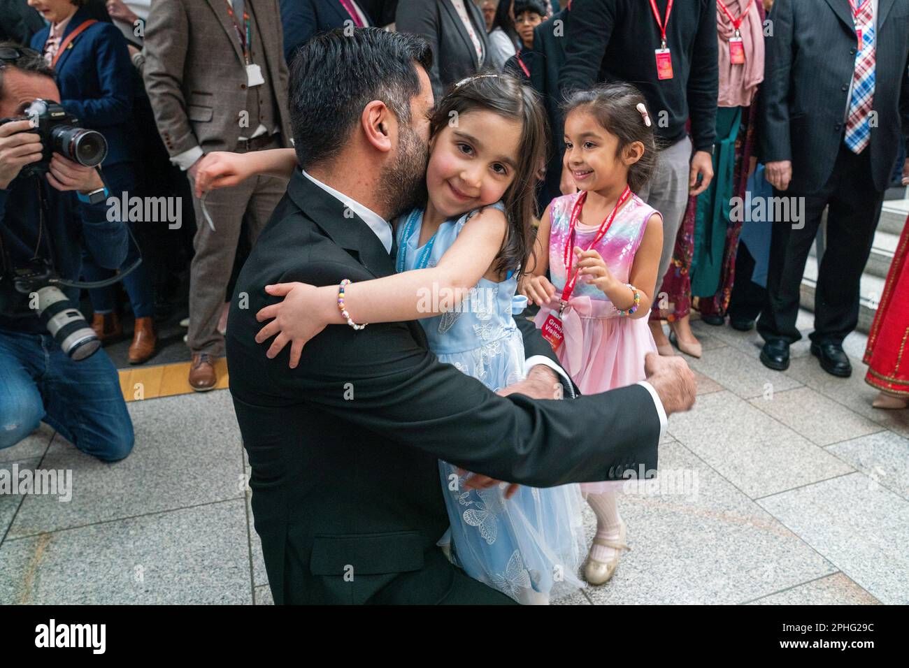 Humza Yousaf with his daughter Amal aged 3 and niece Hanna (right ...