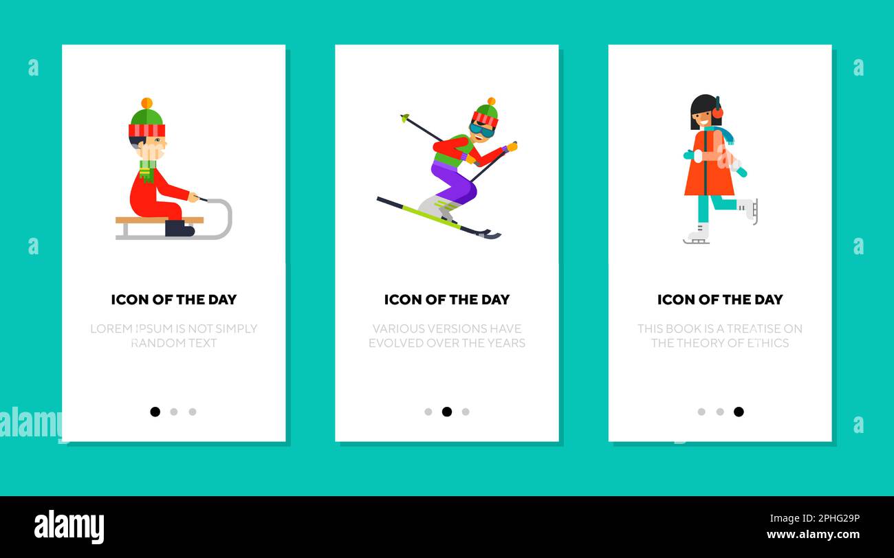 Kid skier in winter Stock Vector Images - Alamy