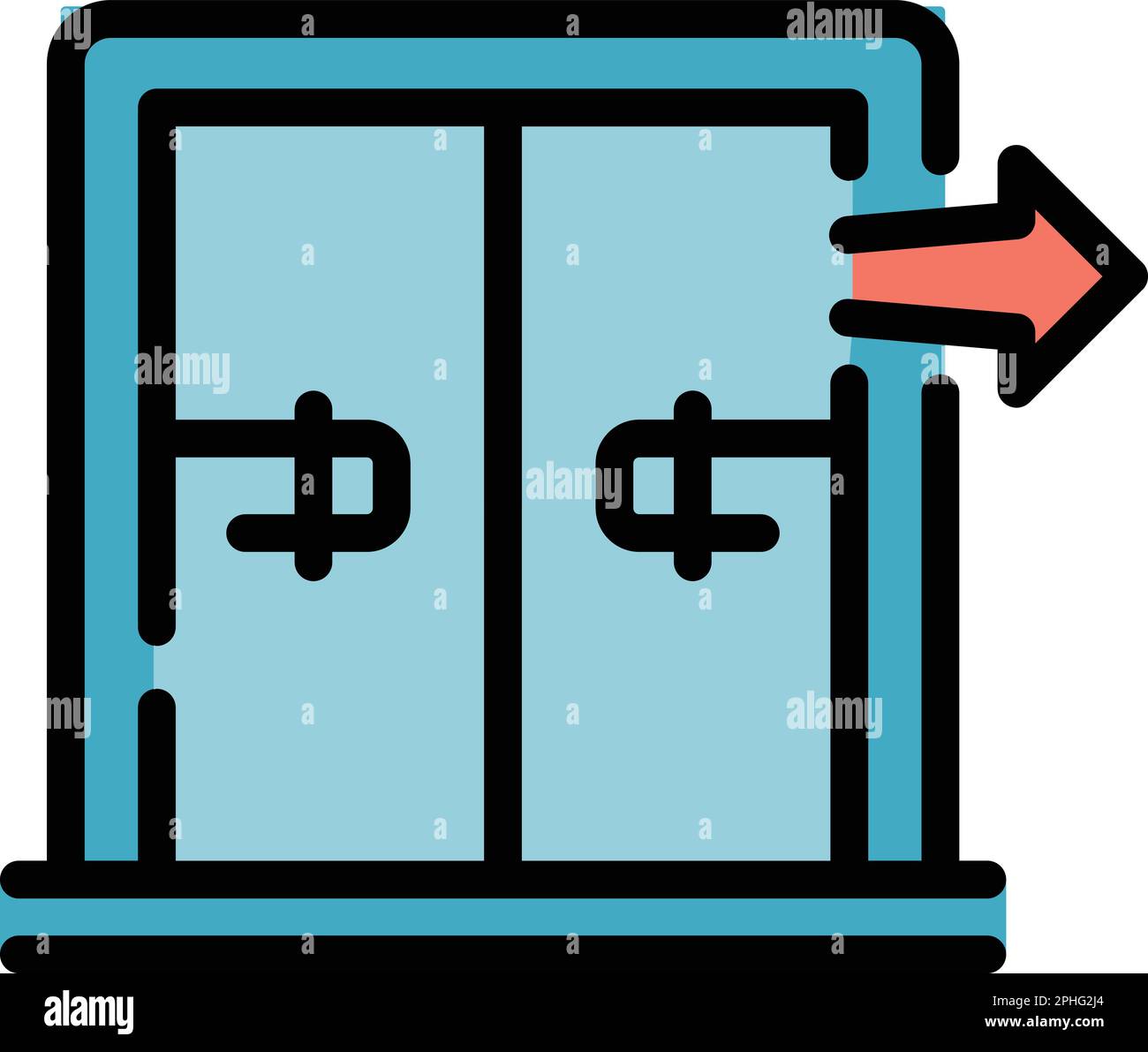 Evacuation pull doors icon. Outline Evacuation pull doors vector icon ...