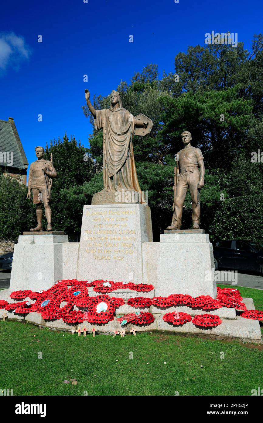 War memorial, by William Goscombe John 1924 Llandaff, Cardiff, Wales, UK Stock Photo - Alamy