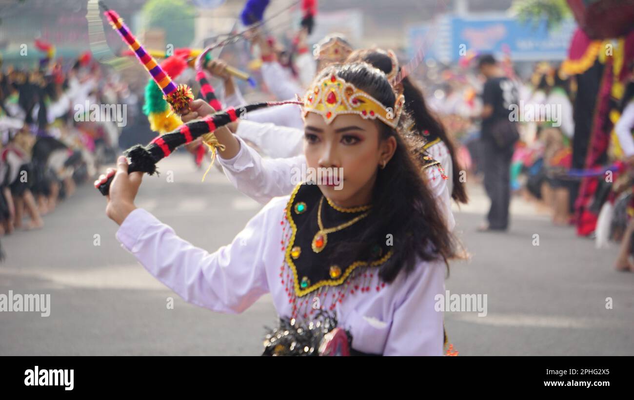 Indonesian performing Jaranan dance (kuda lumping, kuda kepang). This ...
