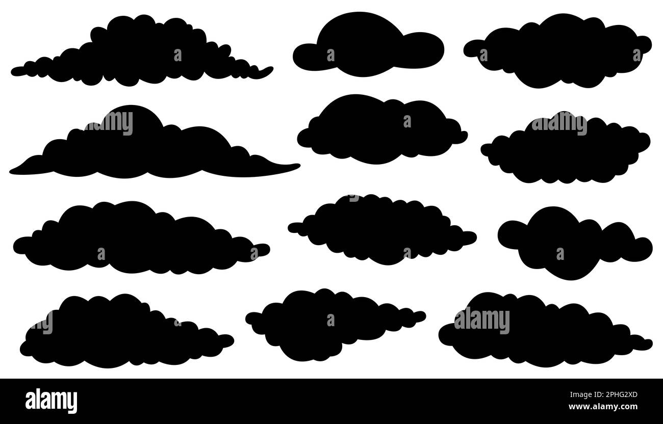 White fluffy cartoon clouds on Cut Out Stock Images & Pictures - Alamy
