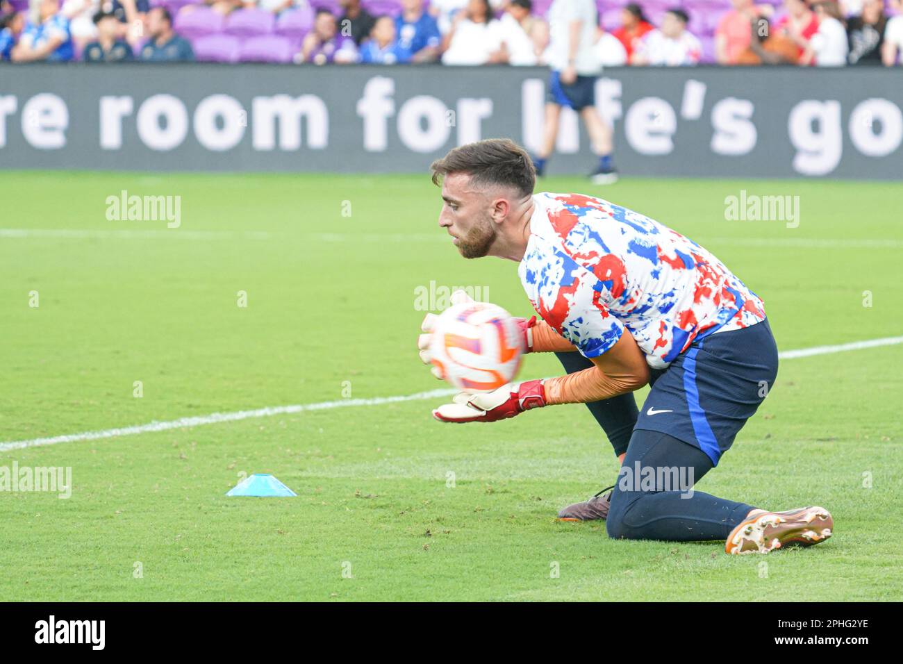 Orlando, Florida, March 27, 2023, USA Goalkeeper Matt Turner #1 Warming ...