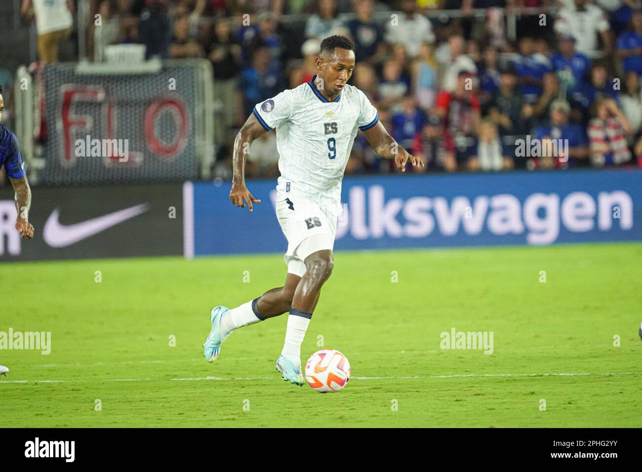 Orlando, Florida, March 27, 2023, El Salvador forward Brayan Gil #9 ...