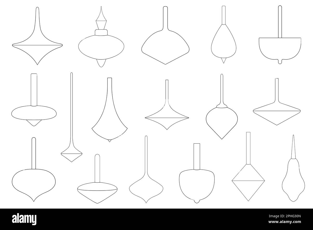 Collection of different spinning tops isolated on white Stock Photo - Alamy