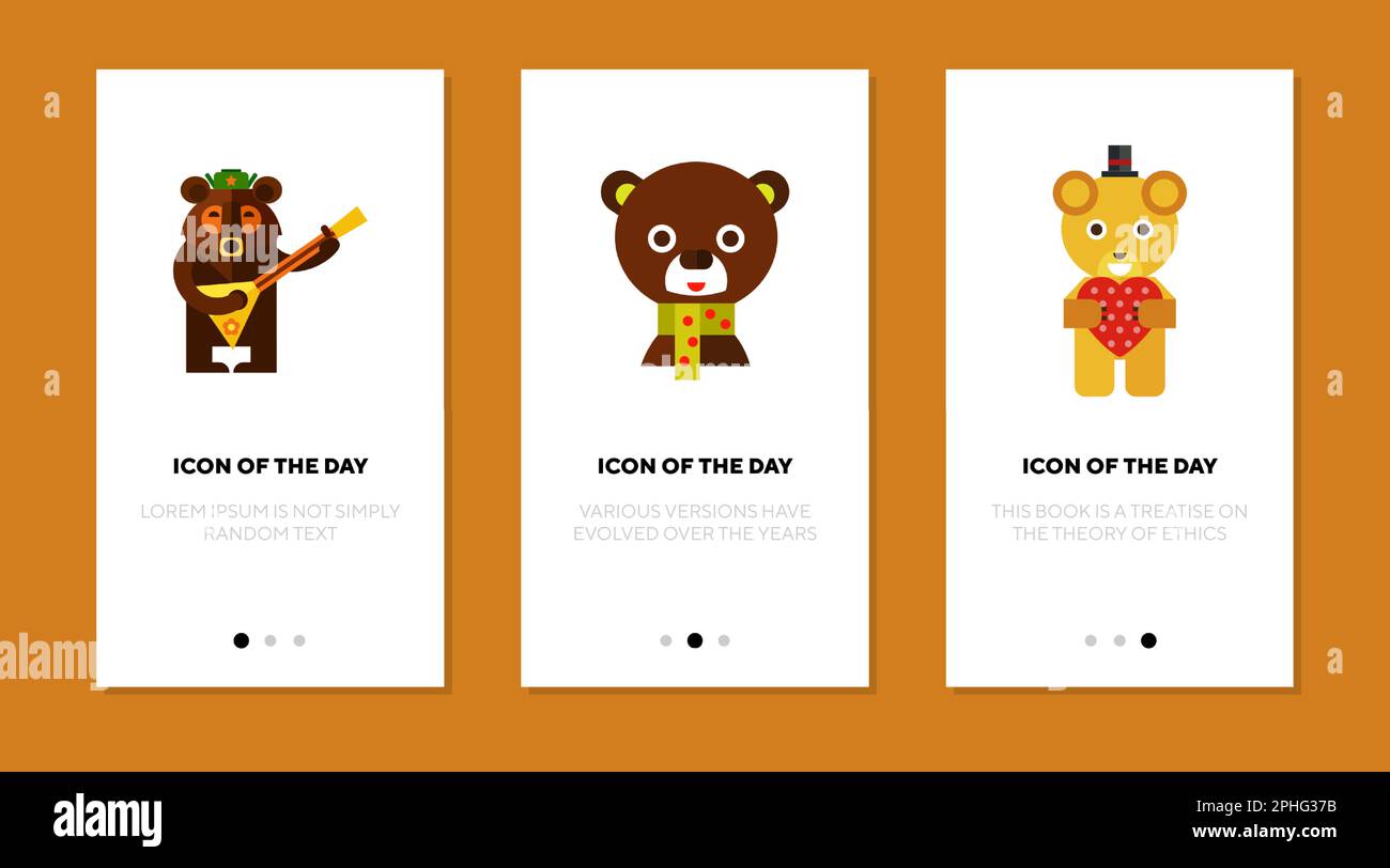 Toy bears from different countries flat icon set Stock Vector Image ...
