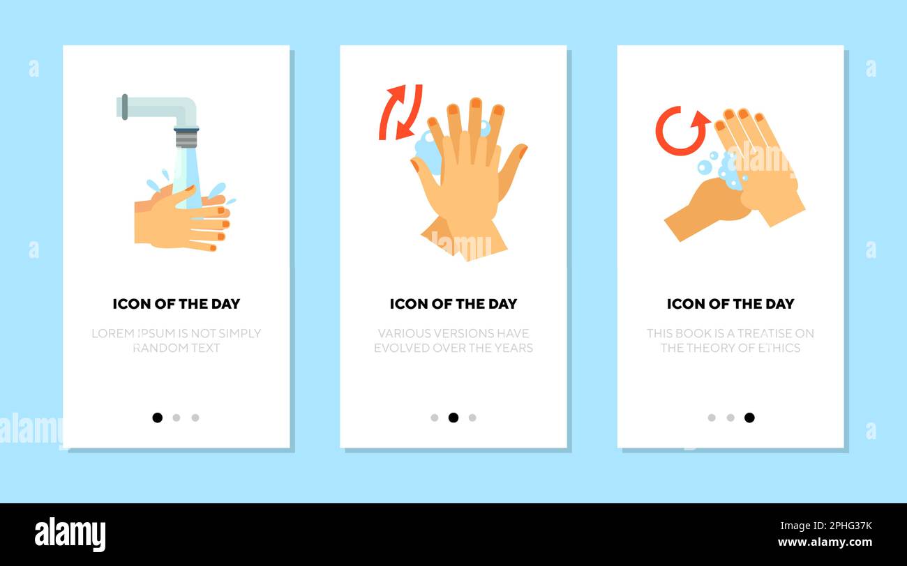 Washing hands flat icon set Stock Vector Image & Art - Alamy