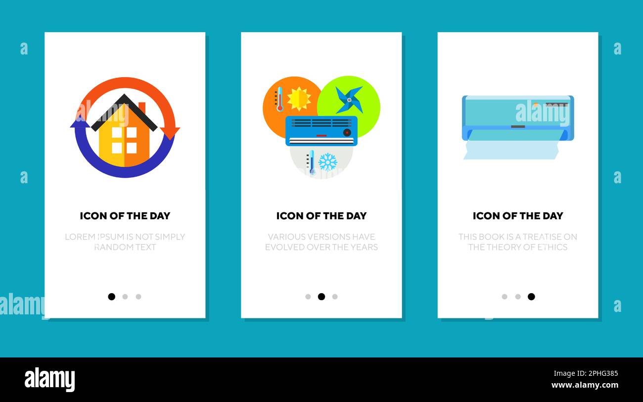 Air conditioner flat icon set Stock Vector Image & Art - Alamy