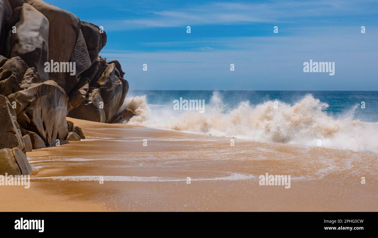 rocky beach seaside in summer vacation. photo of rocky beach seaside ...