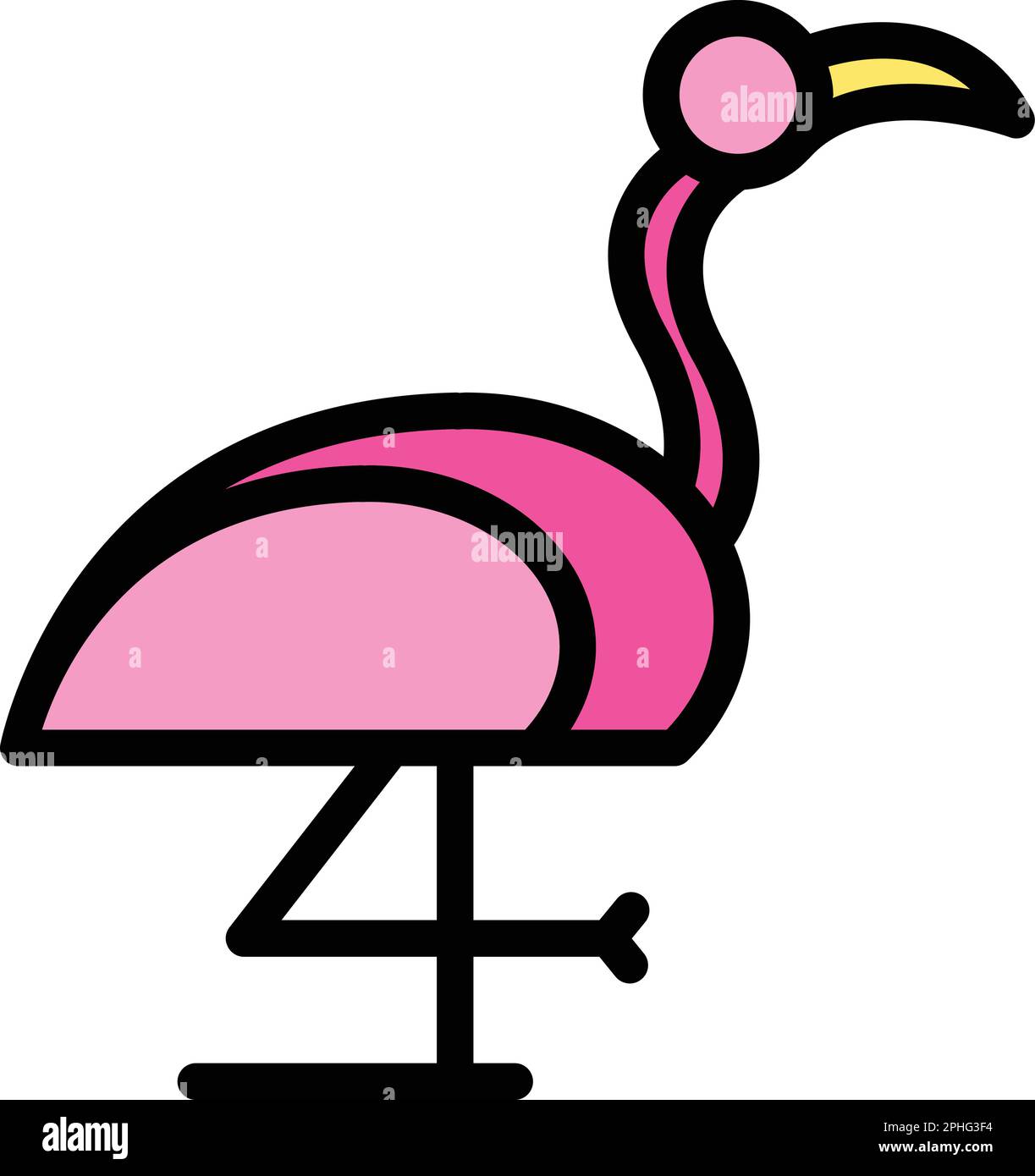 Elegance flamingo icon. Outline Elegance flamingo vector icon for web ...