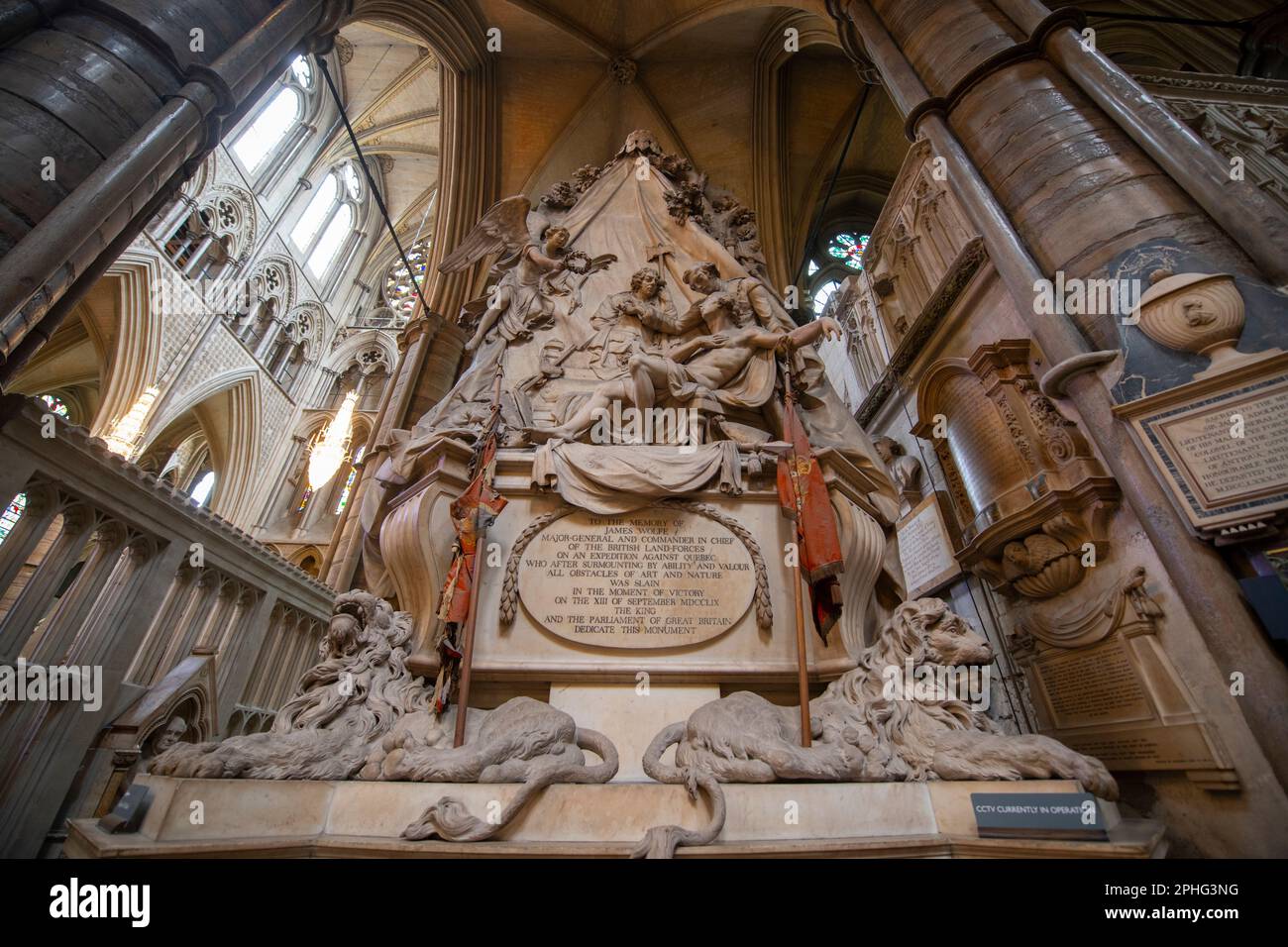 Major General James Wolfe memorial in Westminster Abbey. The church is ...