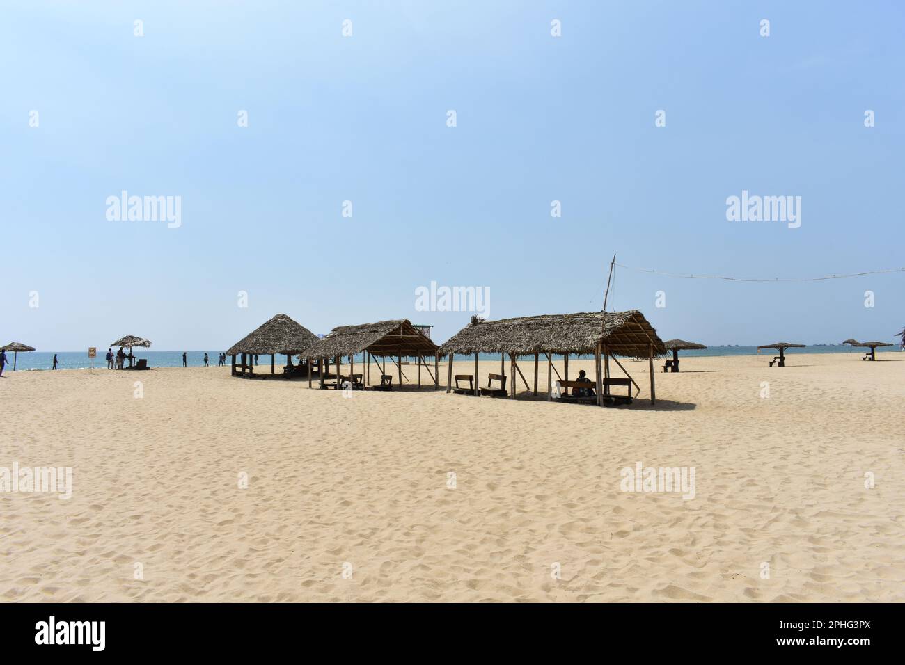 Beach shelter in Paradise beach in Pondicherry Stock Photo - Alamy
