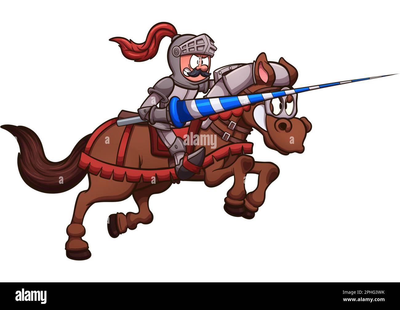 Jousting Knight. Clip art illustration with simple gradients. All in ...