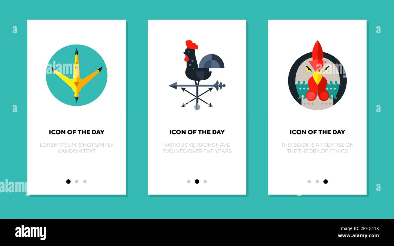 Rooster wind vane flat icon set Stock Vector Image & Art - Alamy