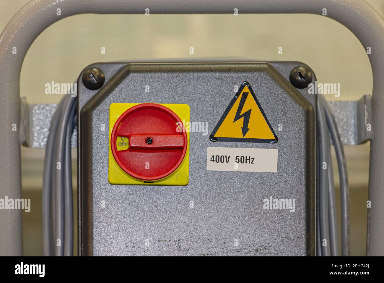 Safety Switch Power Off for High Voltage Device Caution Warning Stock ...