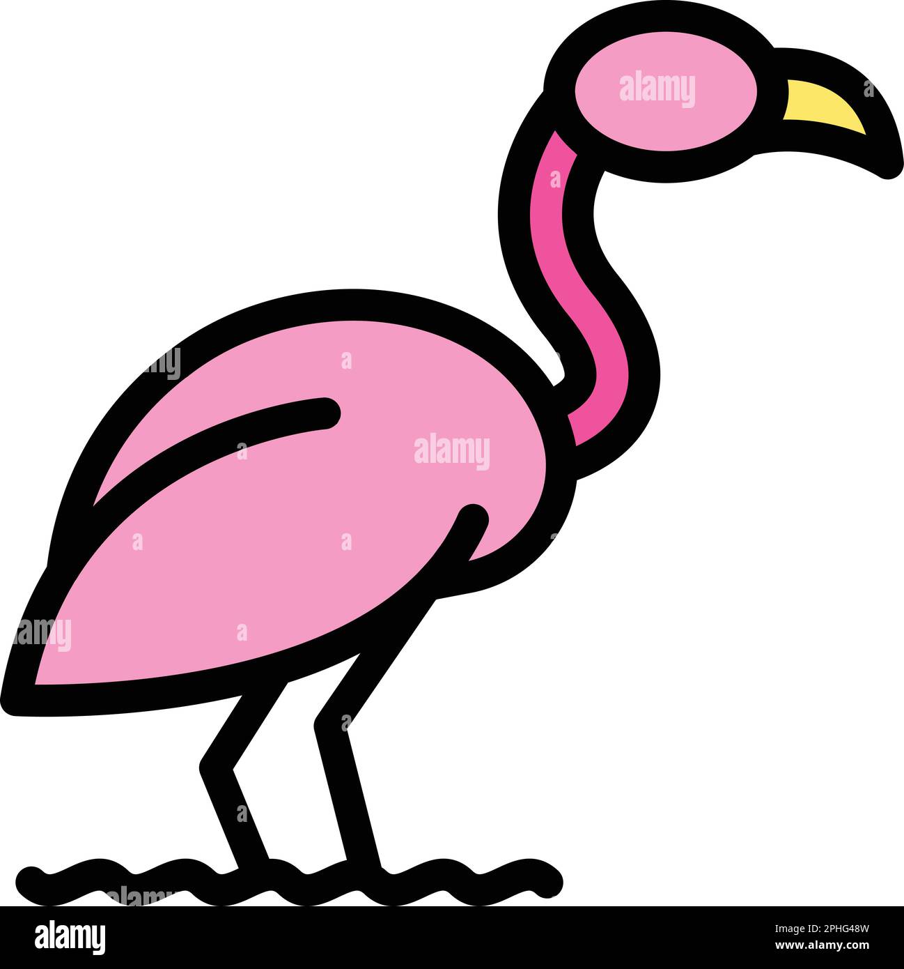 Wild flamingo icon. Outline Wild flamingo vector icon for web design ...