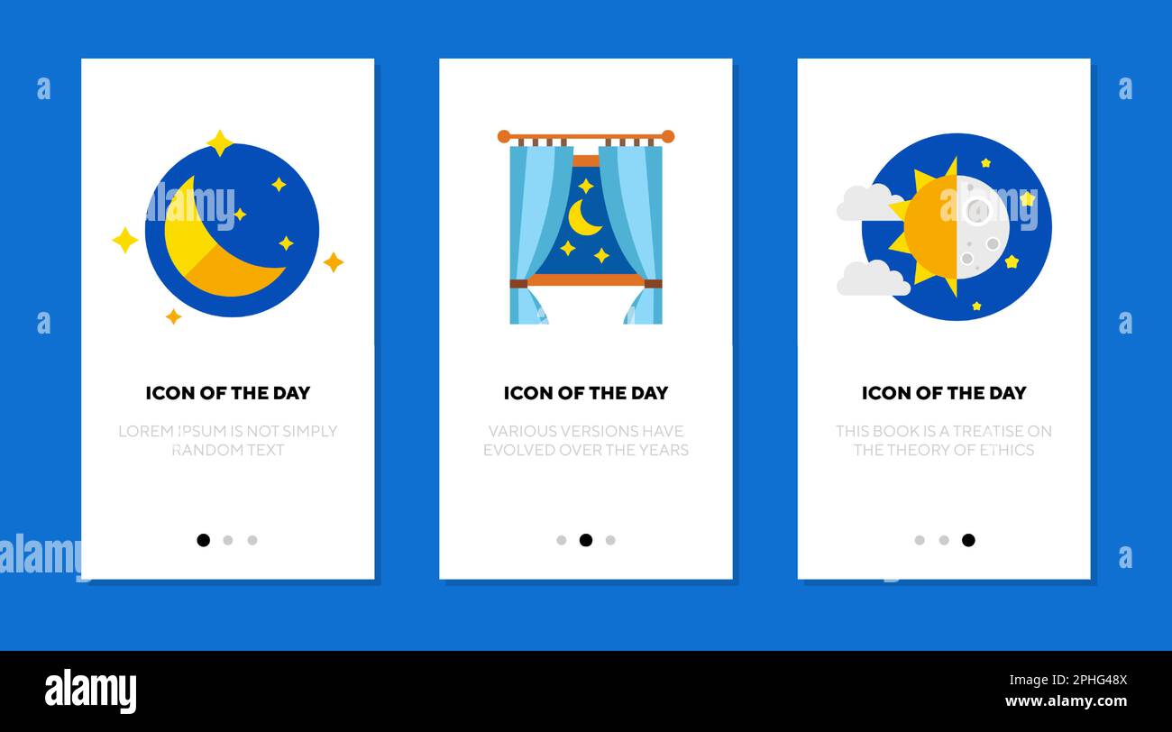 Crescent, moon and sun thin flat icon set Stock Vector Image & Art - Alamy