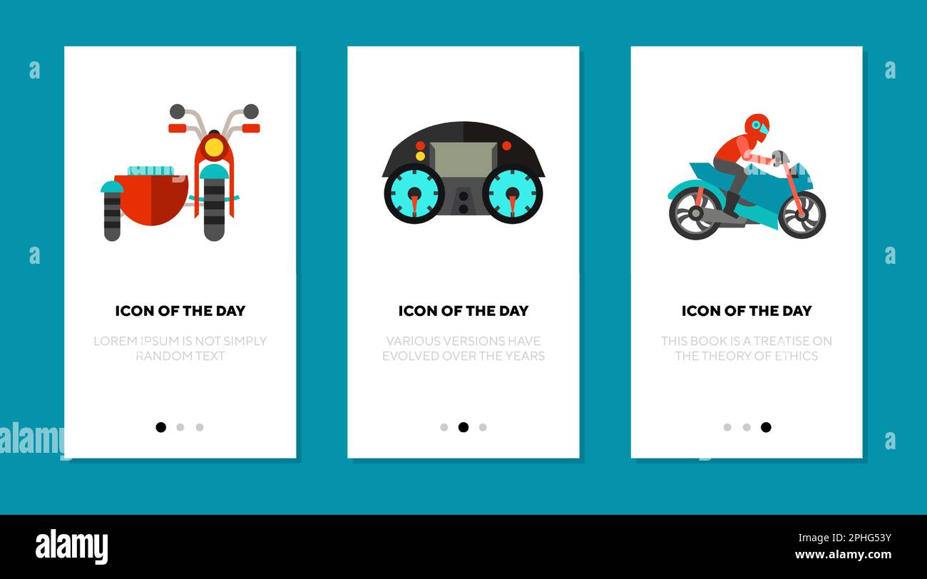 Riding motorcycle flat icon set Stock Vector Image & Art - Alamy