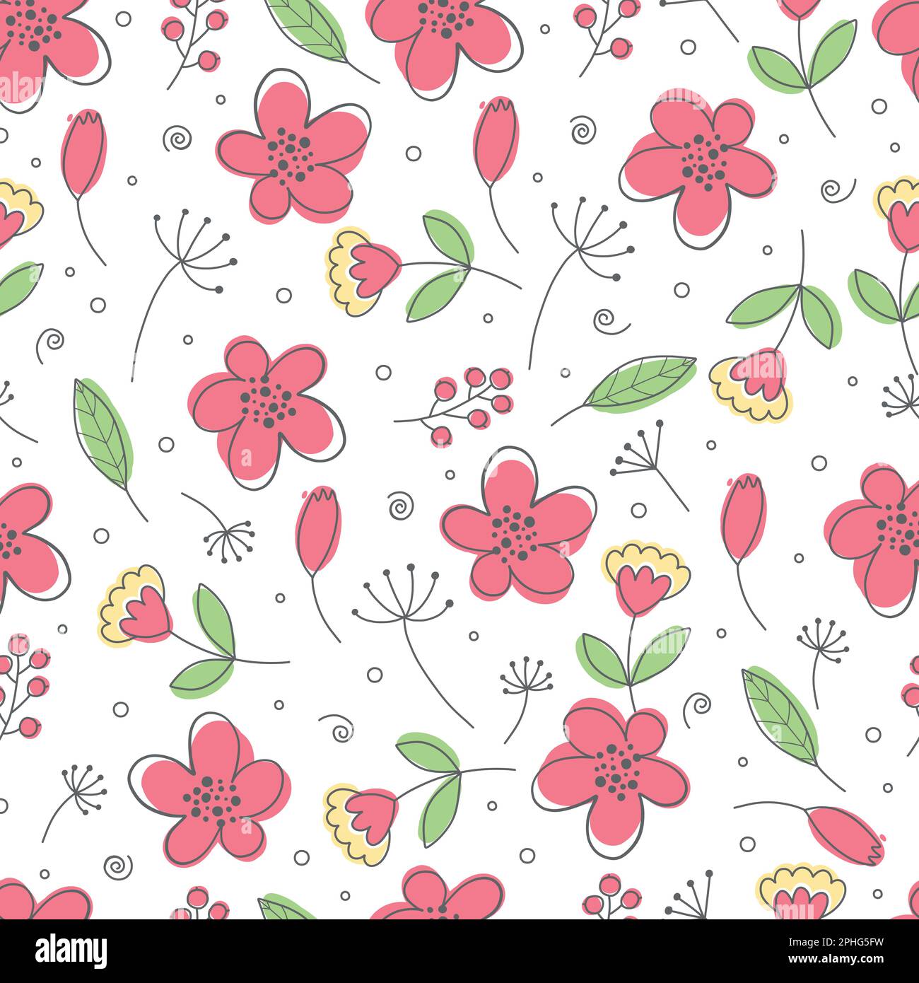 Gorgeous seamless floral pattern with peony roses, tulips and ...