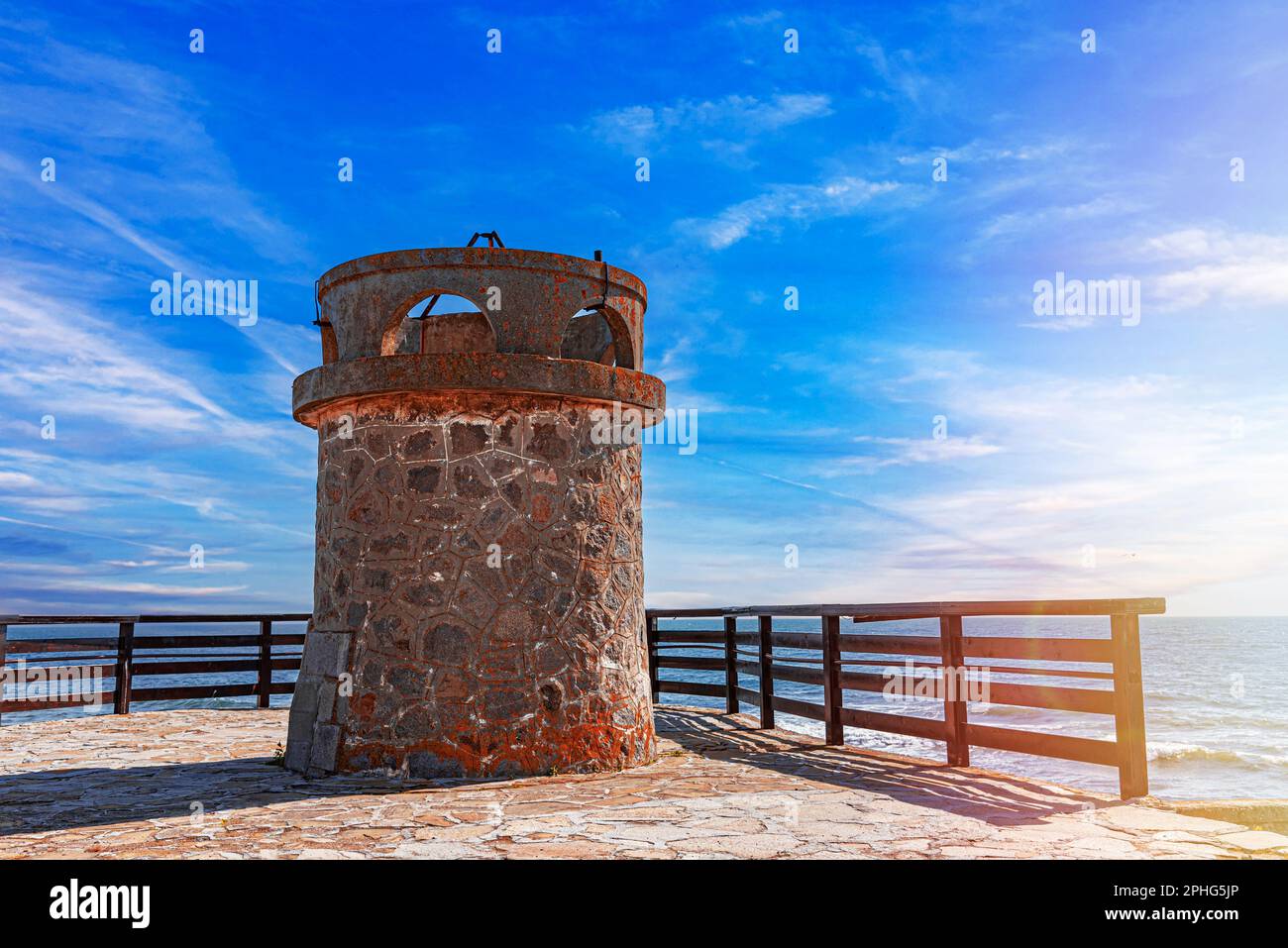 Old stone lighthouse Stock Photo - Alamy