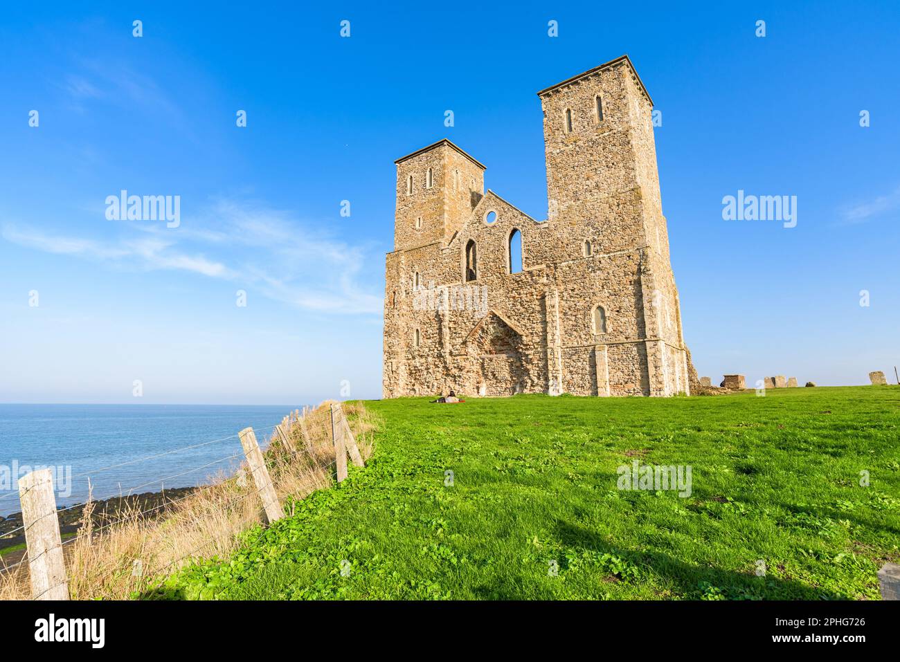 Reculver Towers and Park, near Herne Bay in Kent, England Stock Photo ...