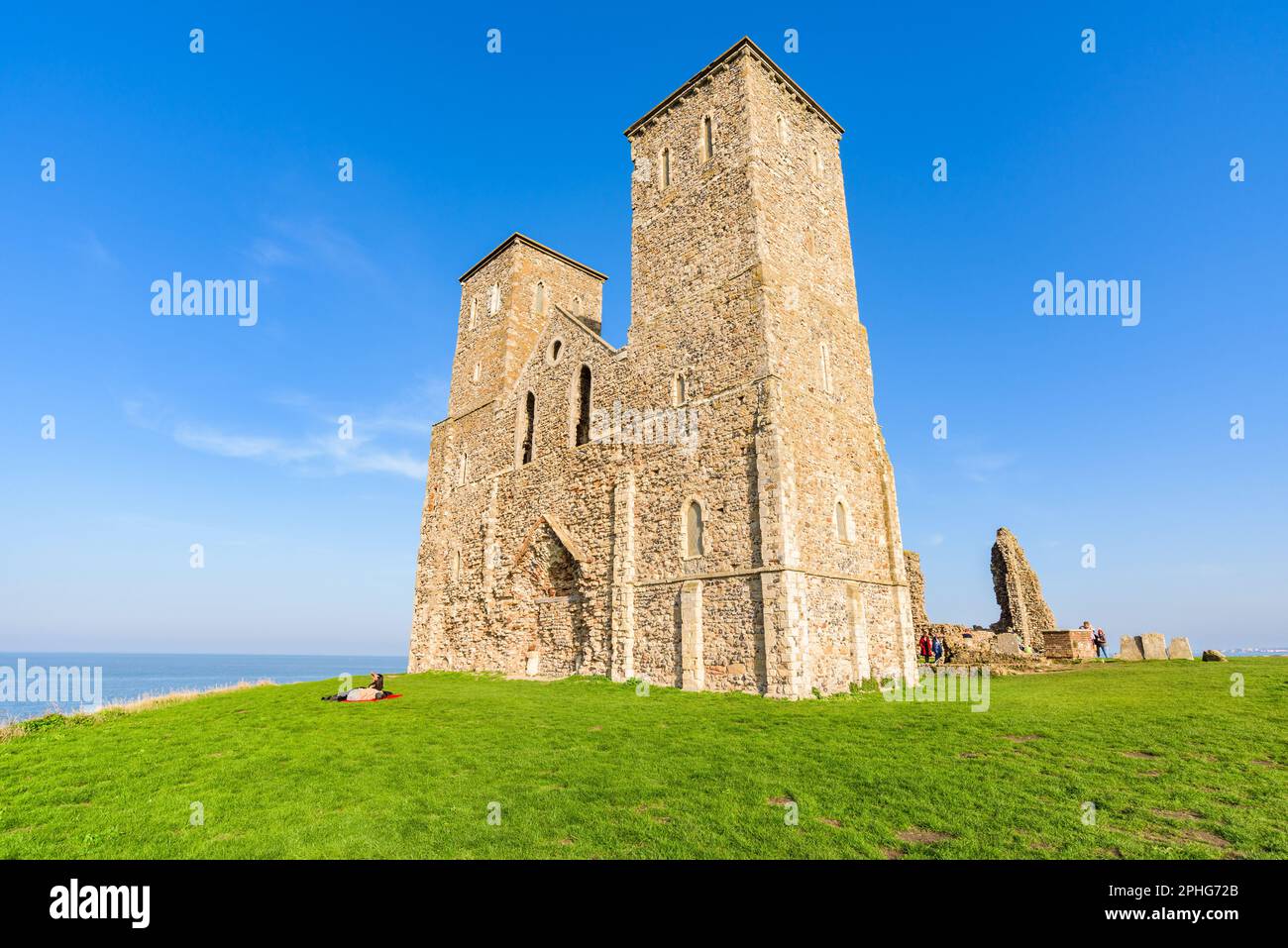 Reculver towers drone hi-res stock photography and images - Alamy