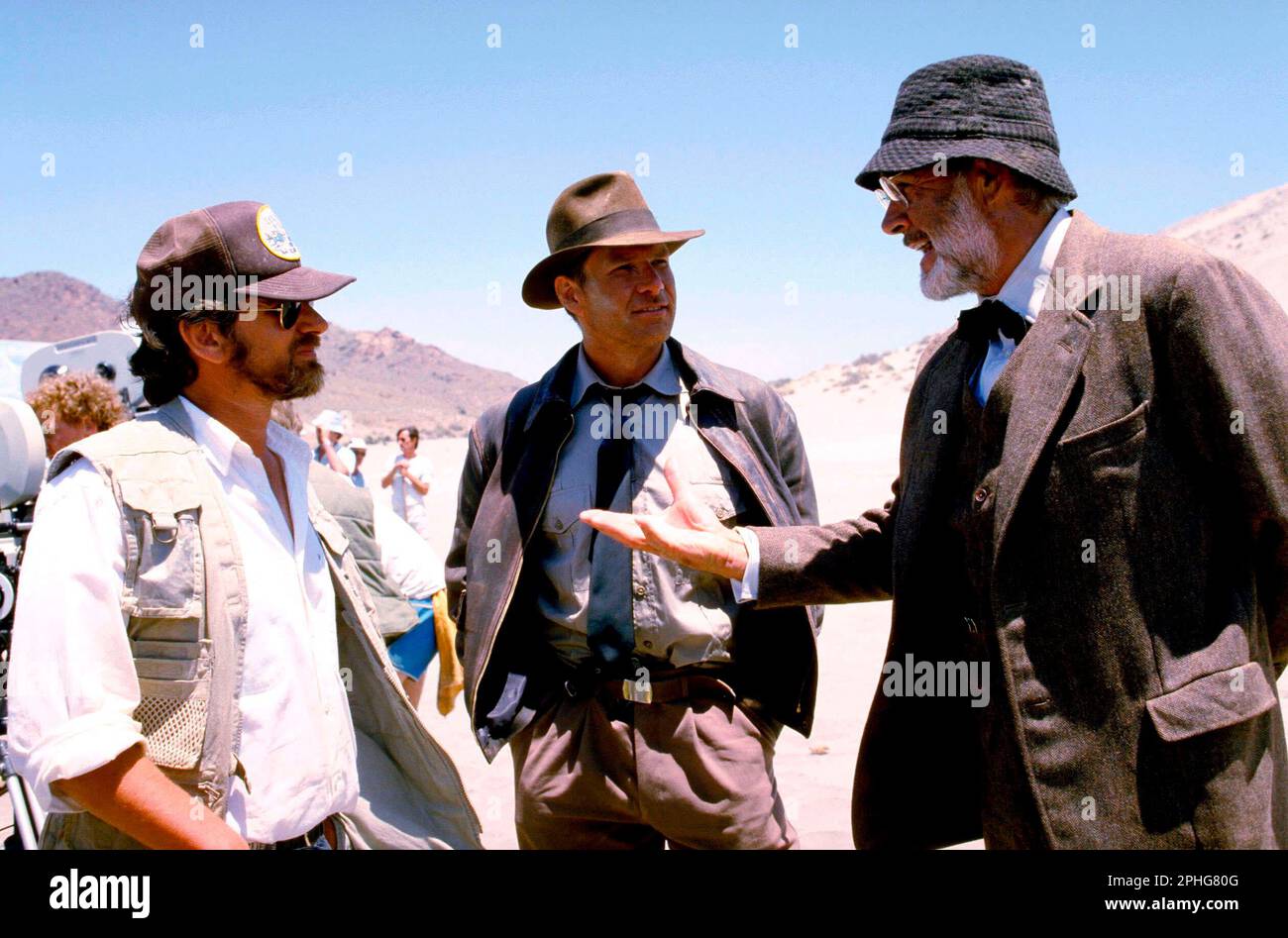 SEAN CONNERY, HARRISON FORD and STEVEN SPIELBERG in INDIANA JONES AND ...