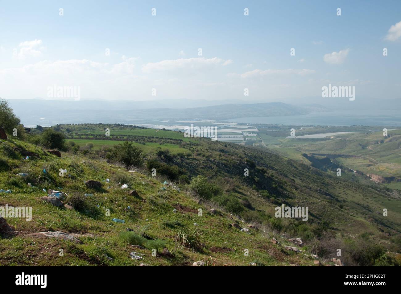 View of Golan Heights and Lake Tiberias (Sea of Galilee), Irbid ...