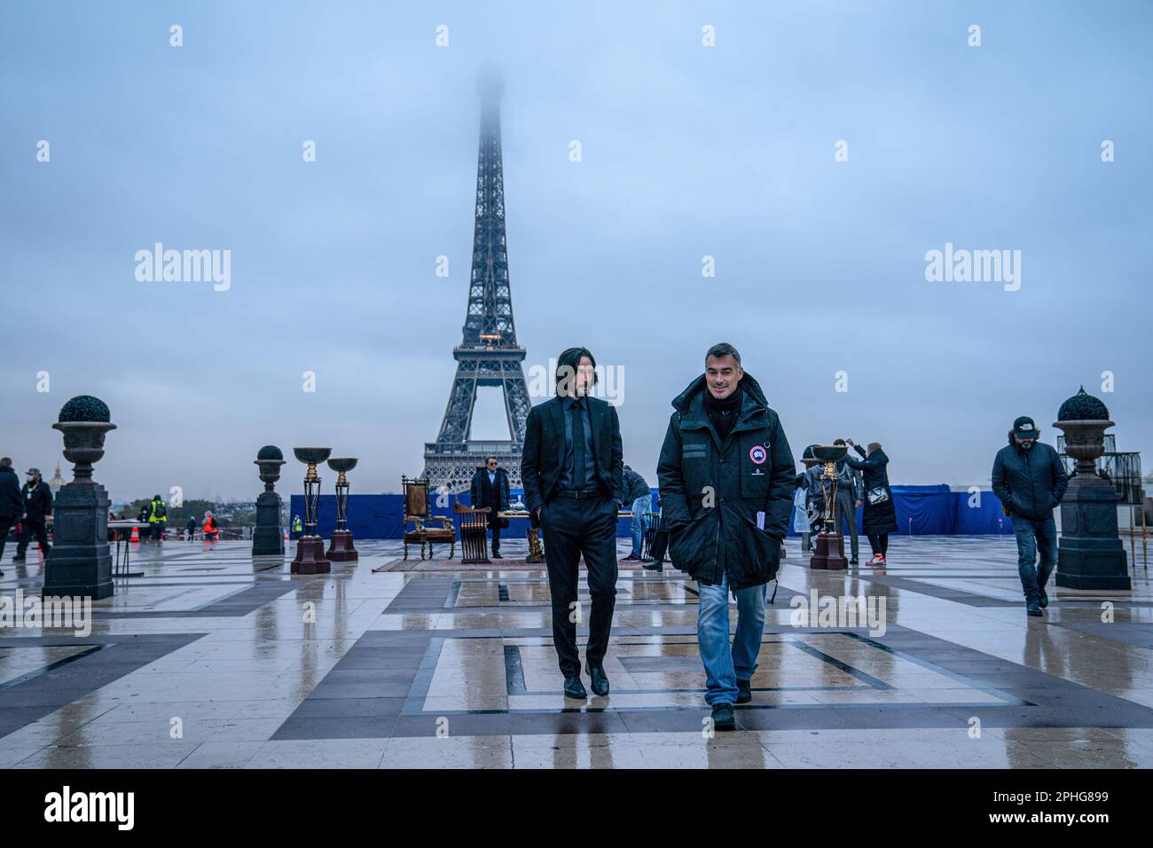 Keanu Reeves And Chad Stahelski In John Wick Chapter 4 2023