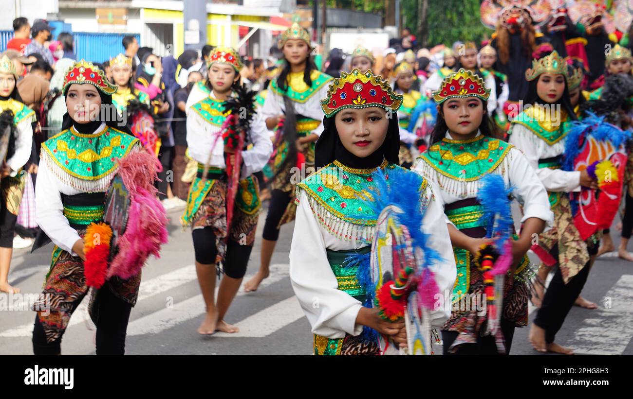 Indonesian performing Jaranan dance (kuda lumping, kuda kepang). This ...