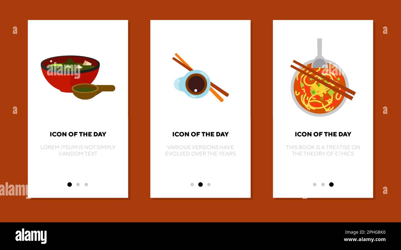 Asian meal flat icon set Stock Vector Image & Art - Alamy