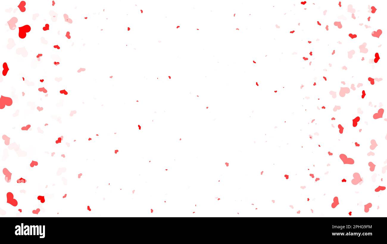 Red heart love confettis. Valentine's day falling rain background ...