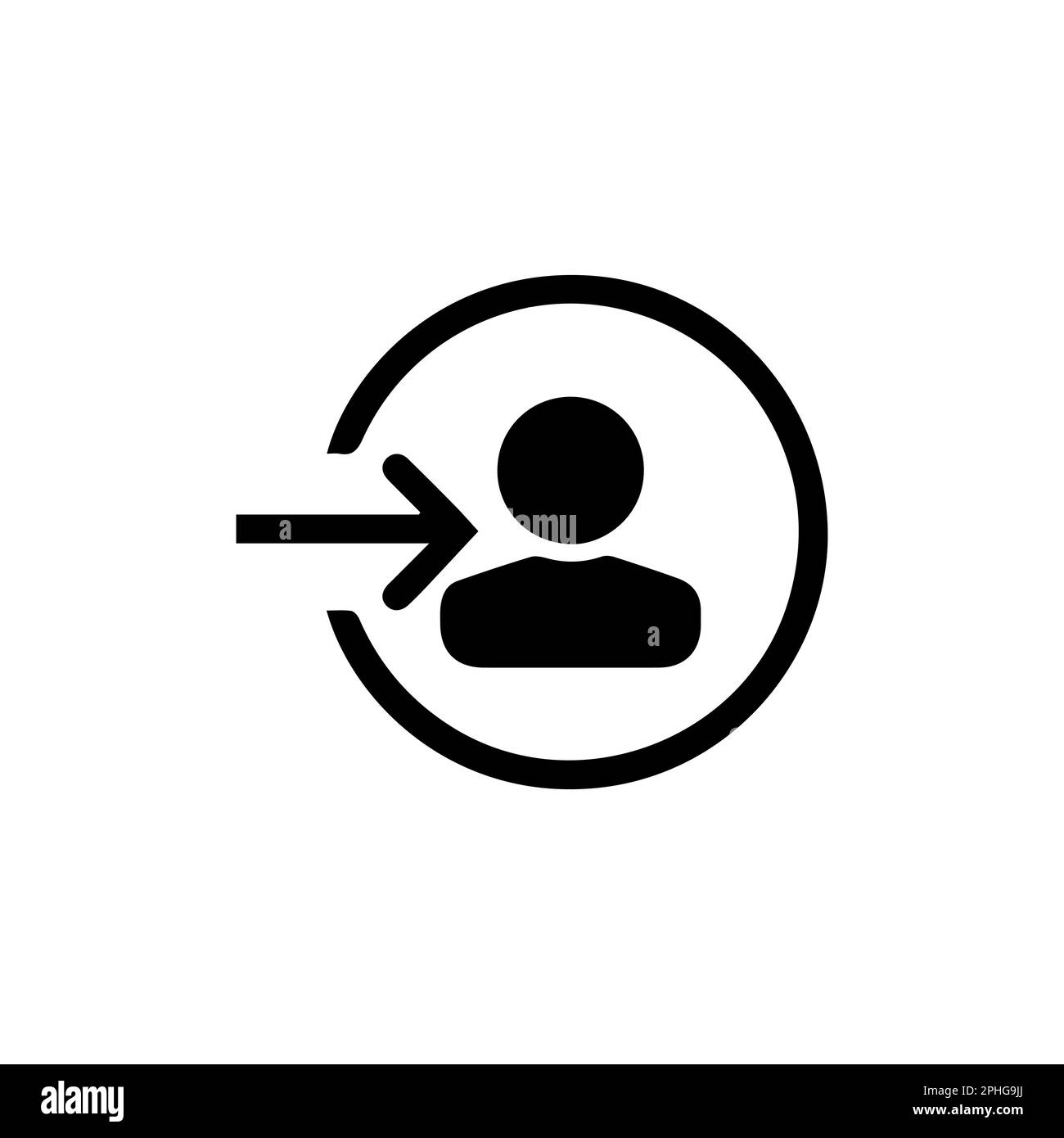 Login Icon in trendy flat style isolated on white background. Approach ...