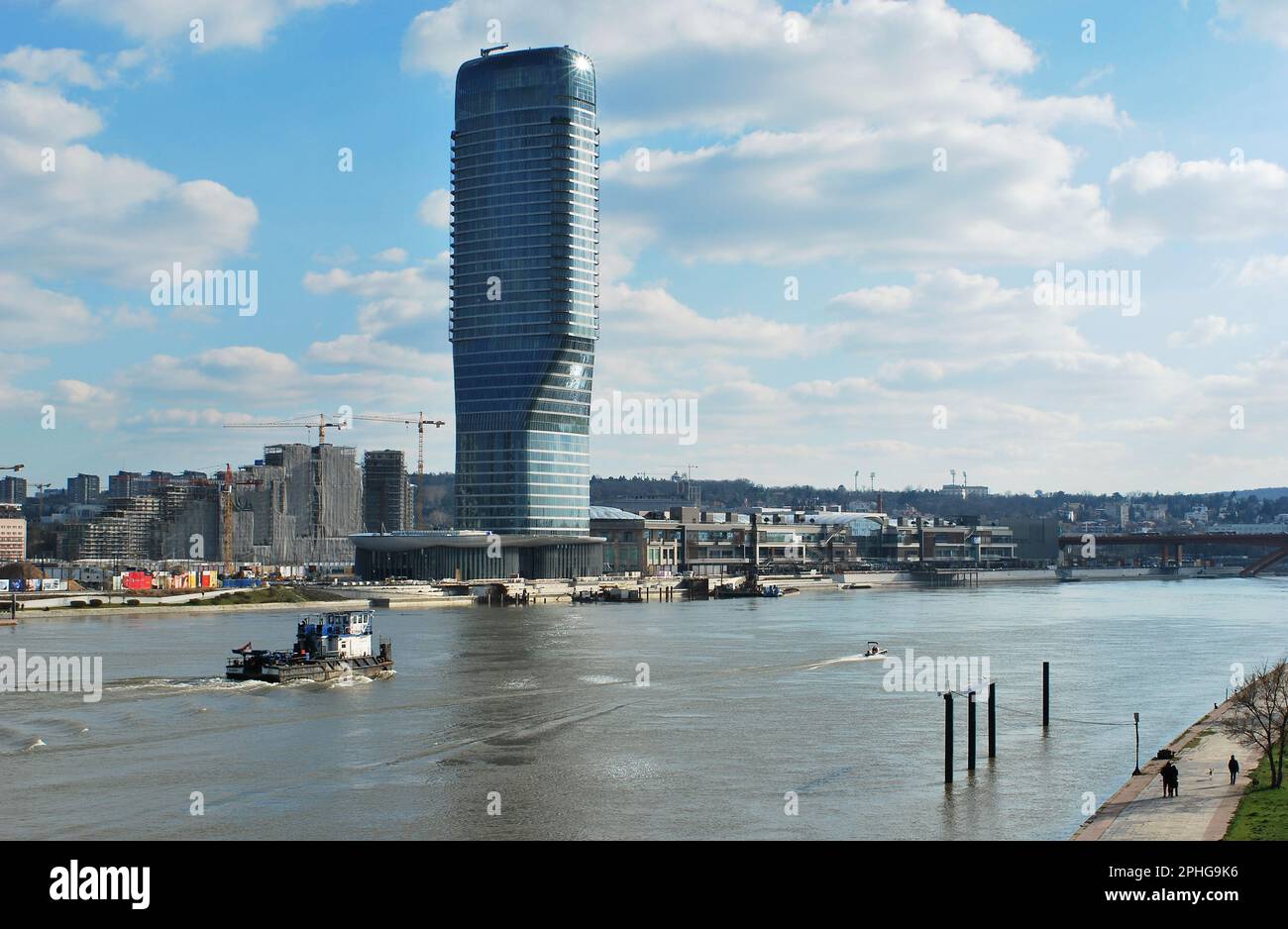 Sava river and new Waterfront of Belgrade Stock Photo - Alamy