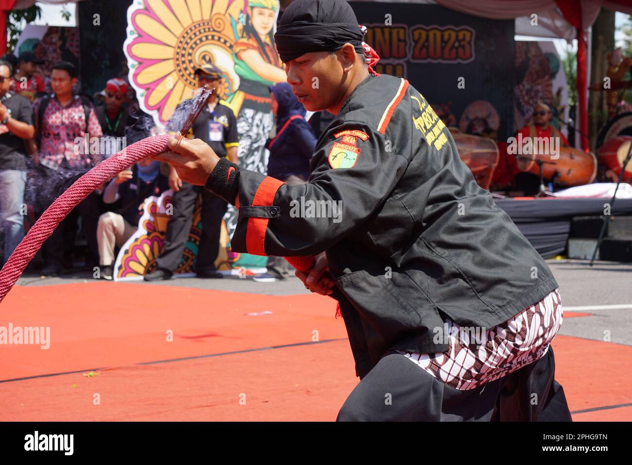 People performing pecut samandiman. The Samandiman Whip is a magic ...