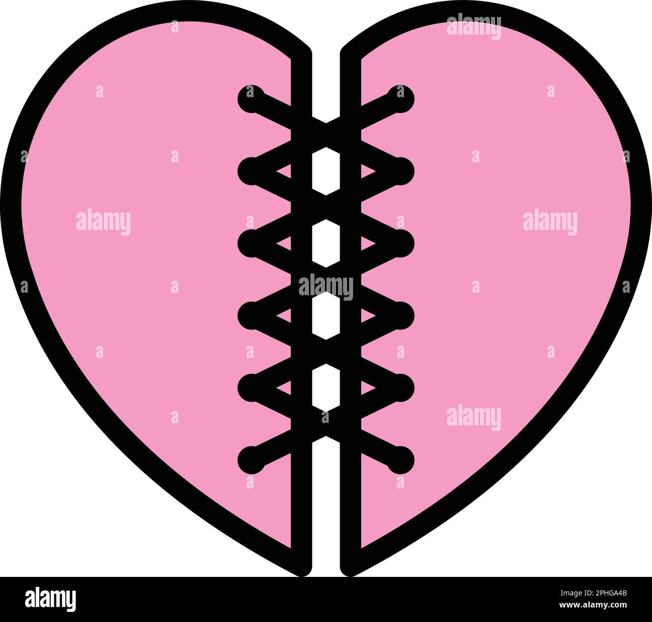 Broken cut heart icon. Outline Broken cut heart vector icon for web ...