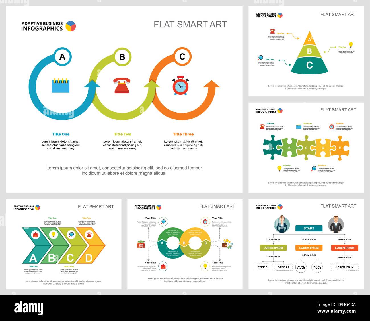 Colorful startup and management infographic charts set Stock Vector ...