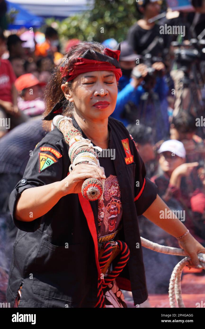 People performing pecut samandiman. The Samandiman Whip is a magic ...