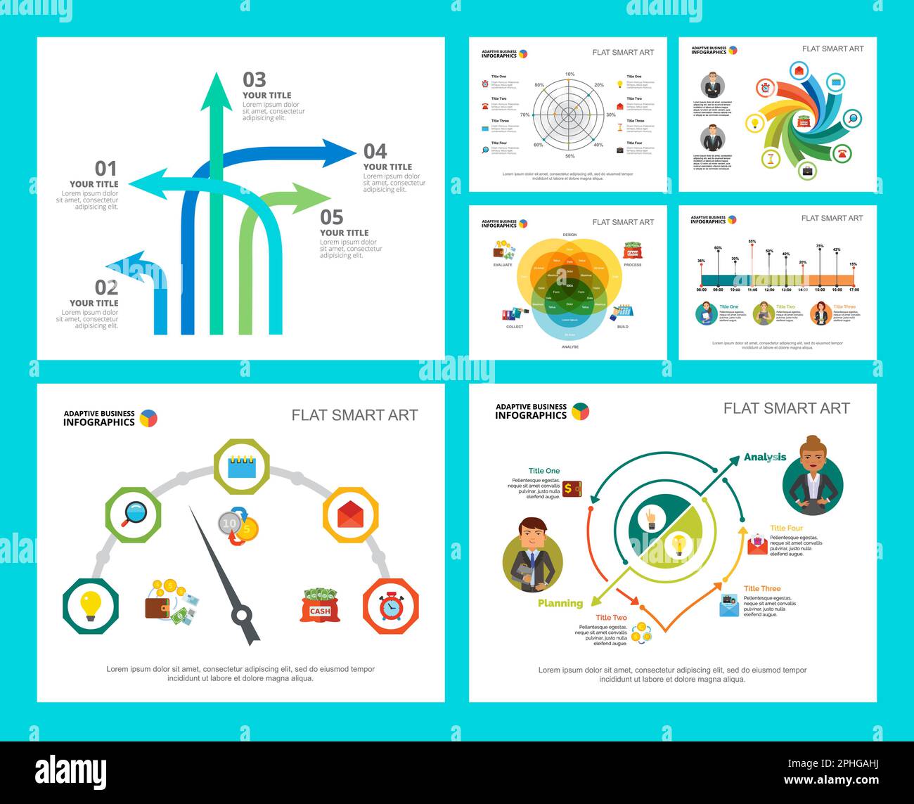 Colorful accounting or production concept infographic charts set Stock ...