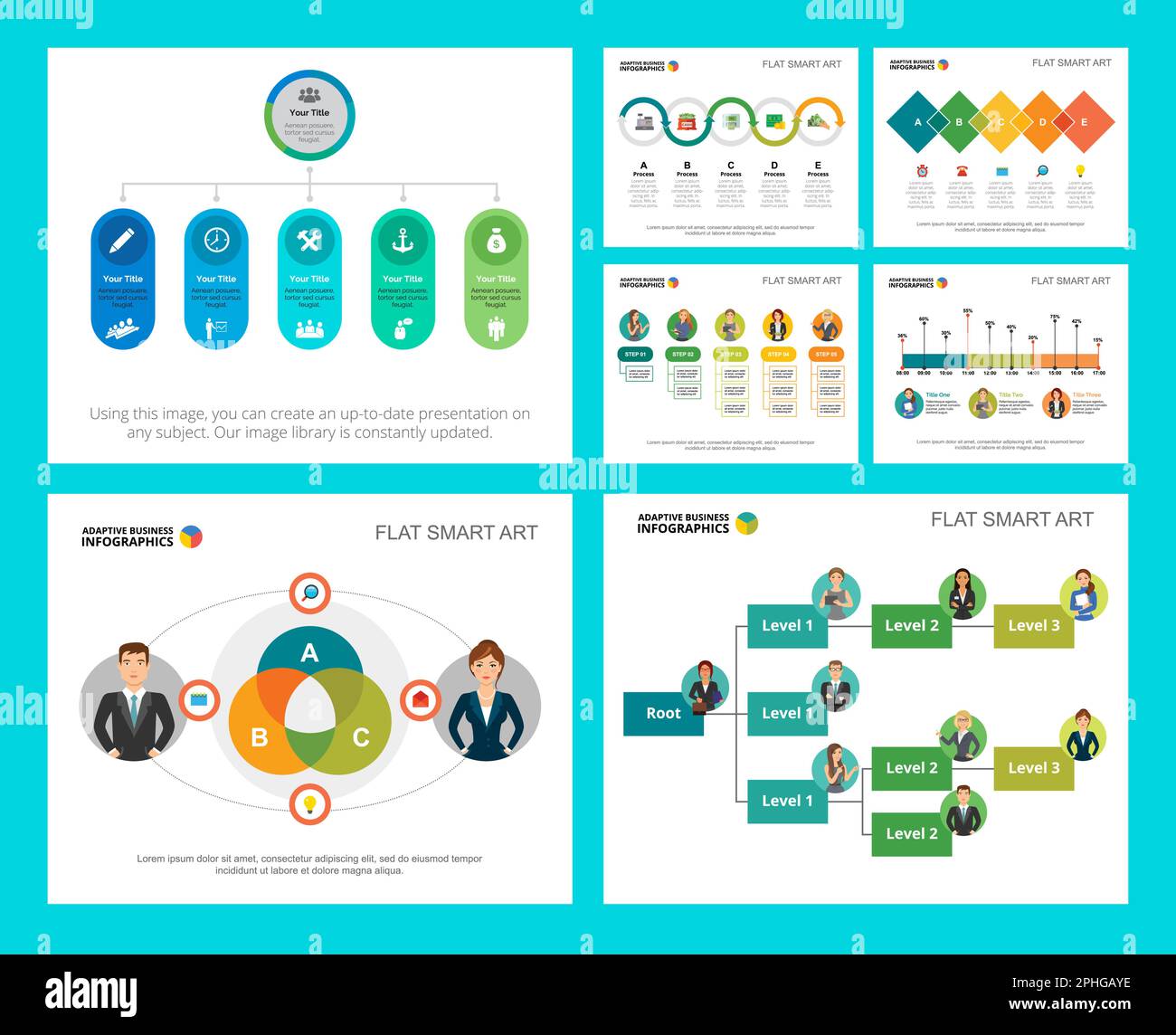 Colorful management or statistics concept infographic charts set Stock ...