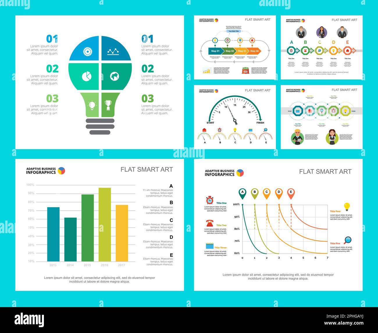 Colorful research or management concept infographic charts set Stock ...