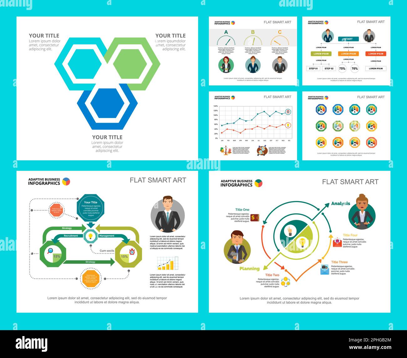 Colorful marketing or training concept infographic charts set Stock ...