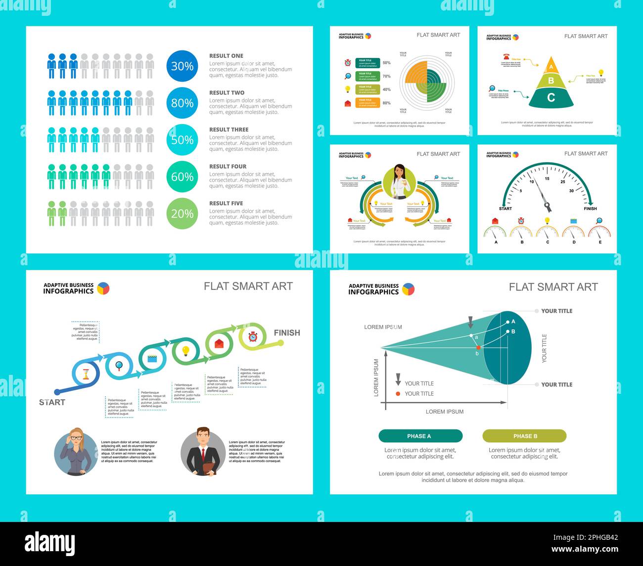 Colorful planning or strategy concept infographic charts set Stock ...