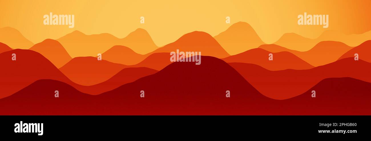 cute hills in the sun rising time cg texture illustration Stock Photo ...