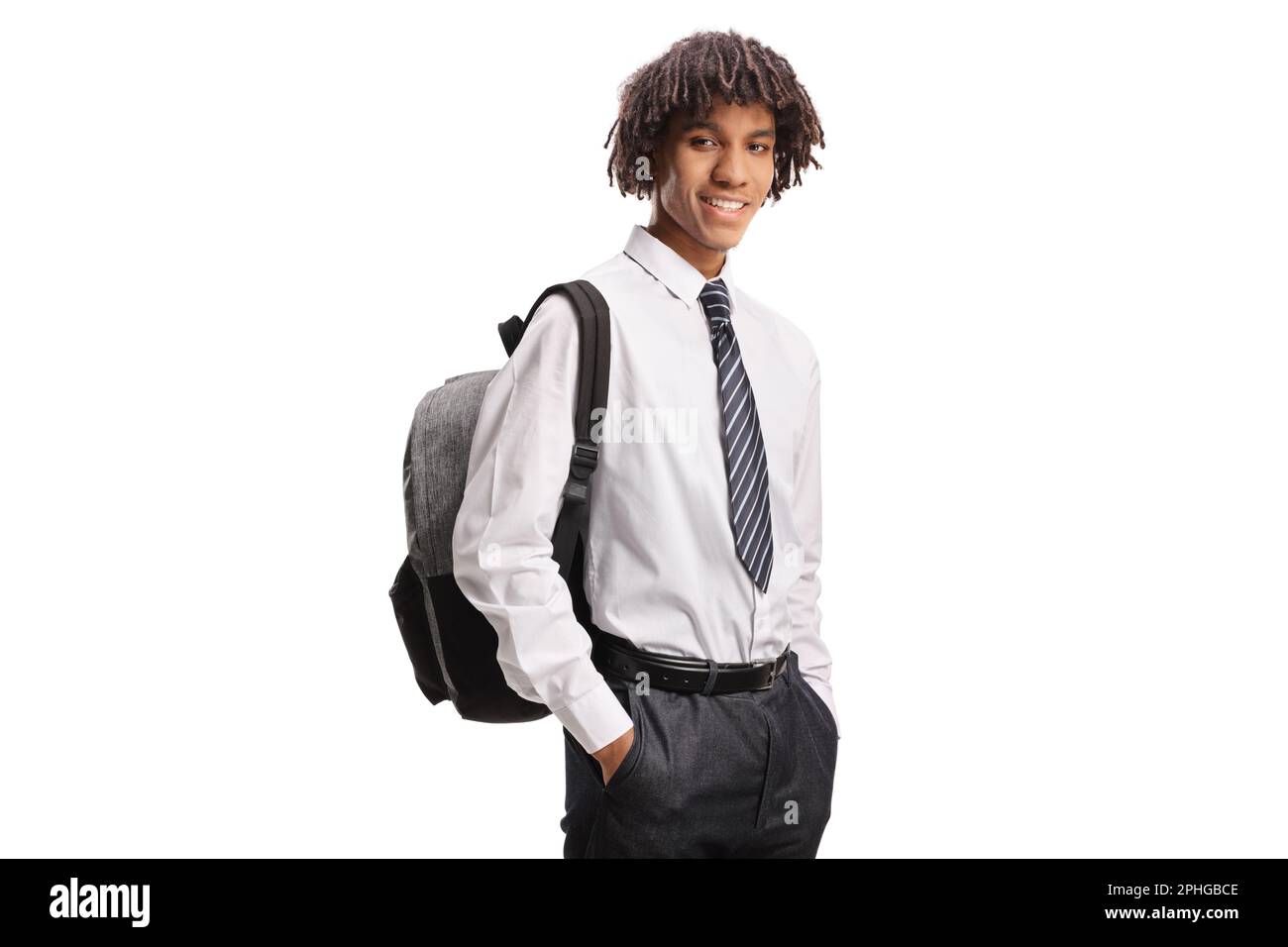 African american male student wearing a school uniform isolated on ...
