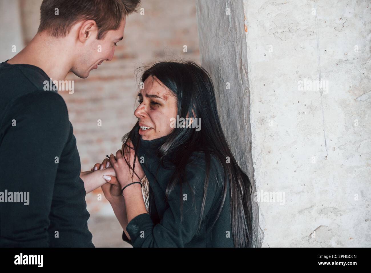Sad kidnapped young man hostage hi-res stock photography and images - Alamy