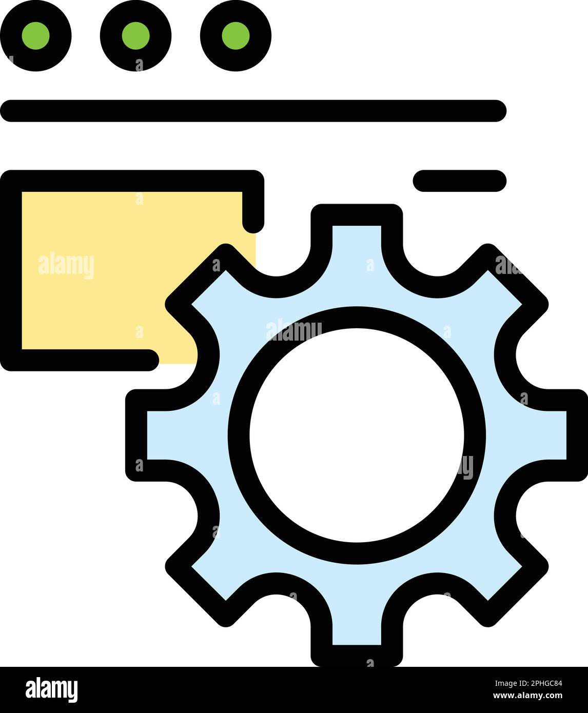 Api gear icon. Outline Api gear vector icon for web design isolated on ...