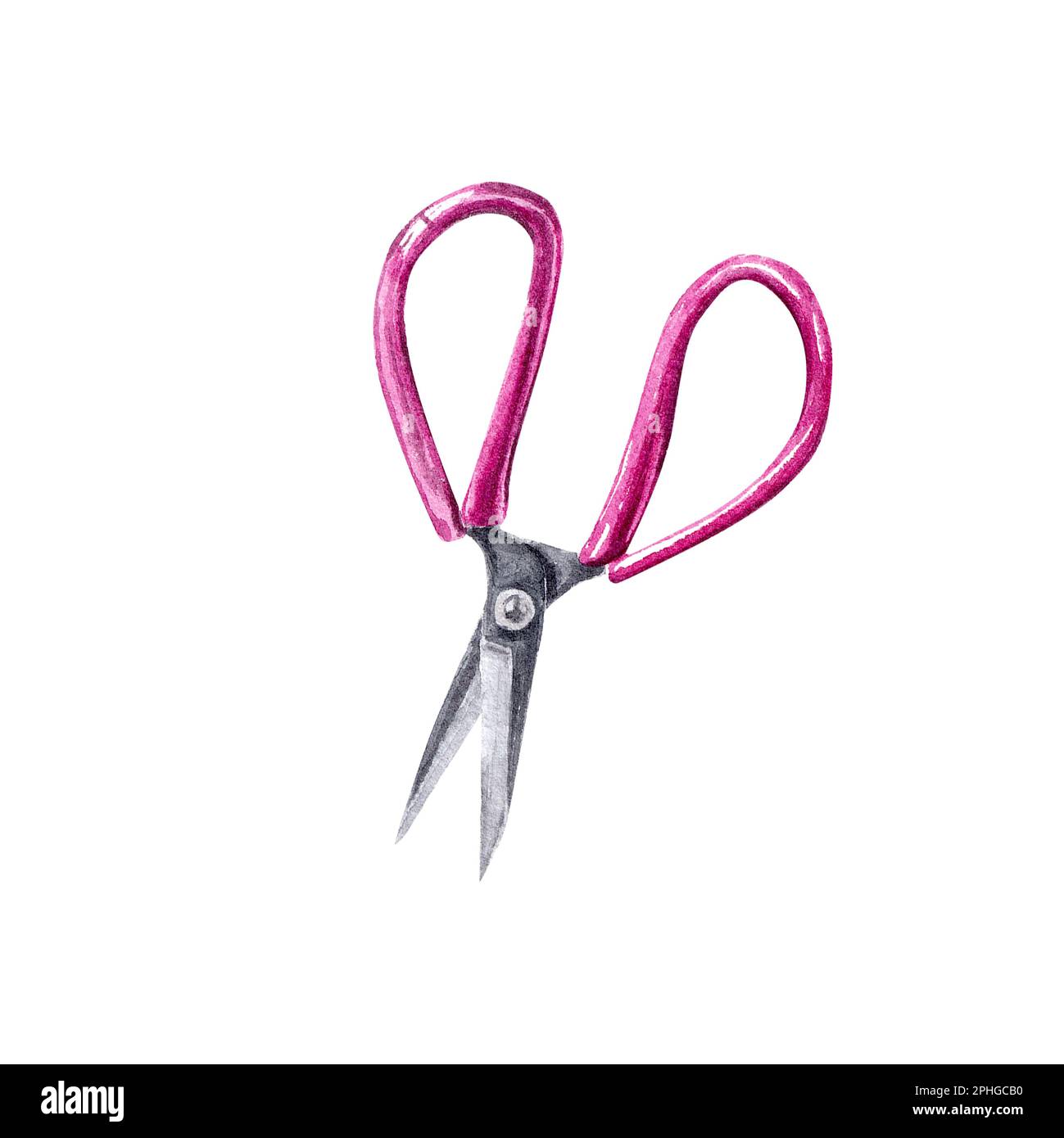 Scissors for plants on a white background. Watercolor illustration ...